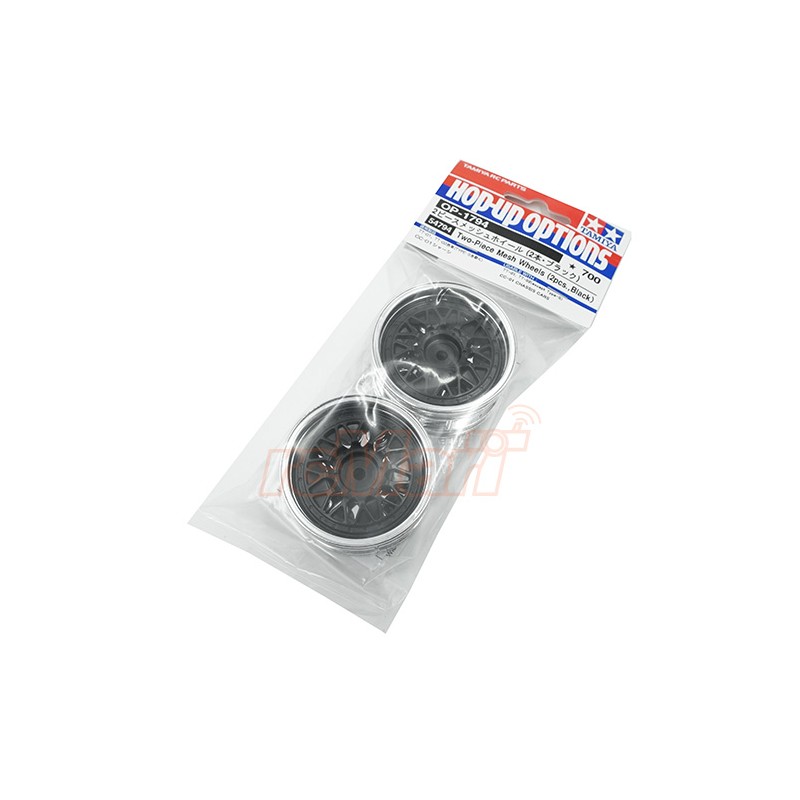 TAMIYA MESH RIM 2-PIECE WHEELS (BLACK) - Tienda RC