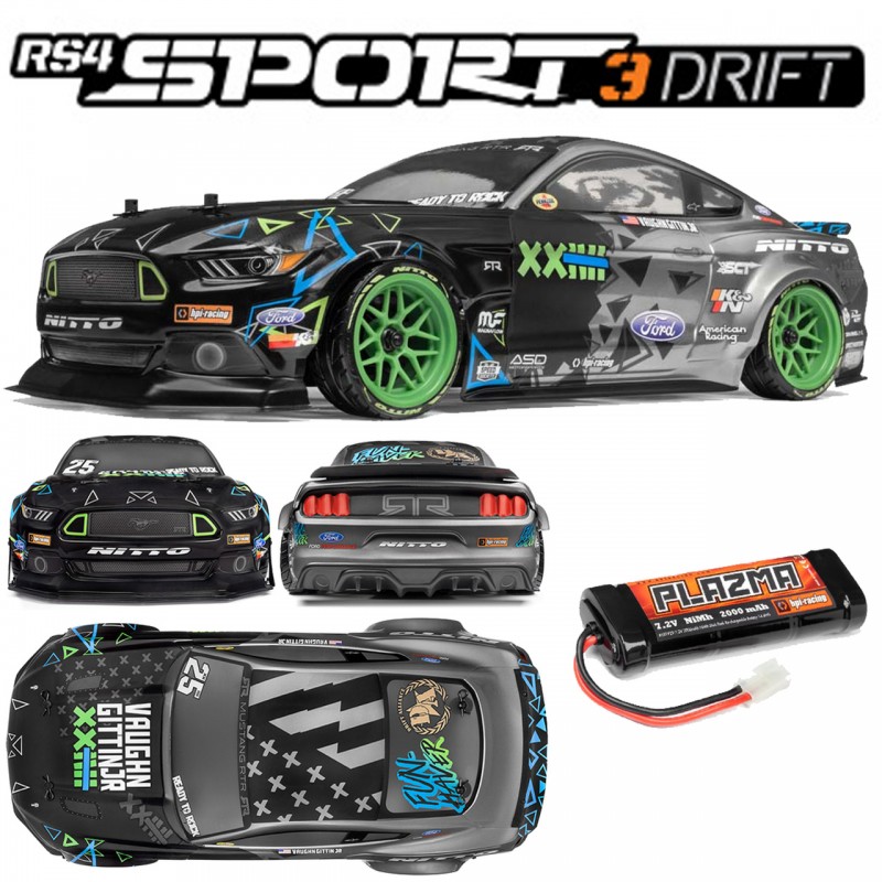 HPI RS4 SPORT3 DRIFT RTR FORD MUSTANG VAUGHN GITTIN JR. BODY - Tienda RC