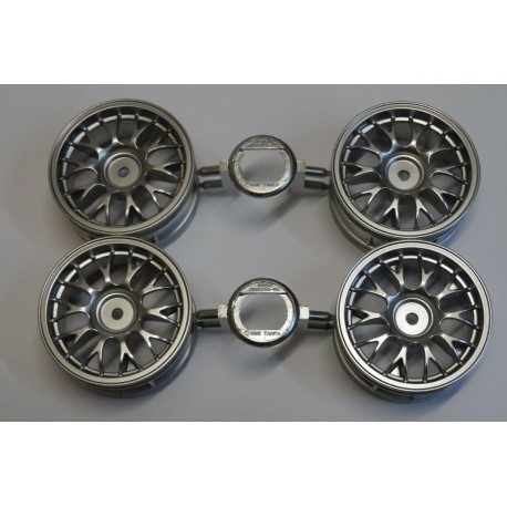 TAMIYA ONE-PIECE MESH WHEELS (SILVER PLATTED) - Tienda RC