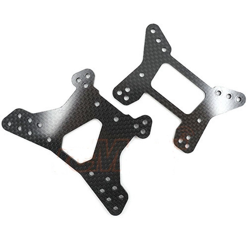 YEAH RACING FRONT & REAR GRAPHITE DAMPER MOUNT FOR TAMIYA TOP FORCE ...