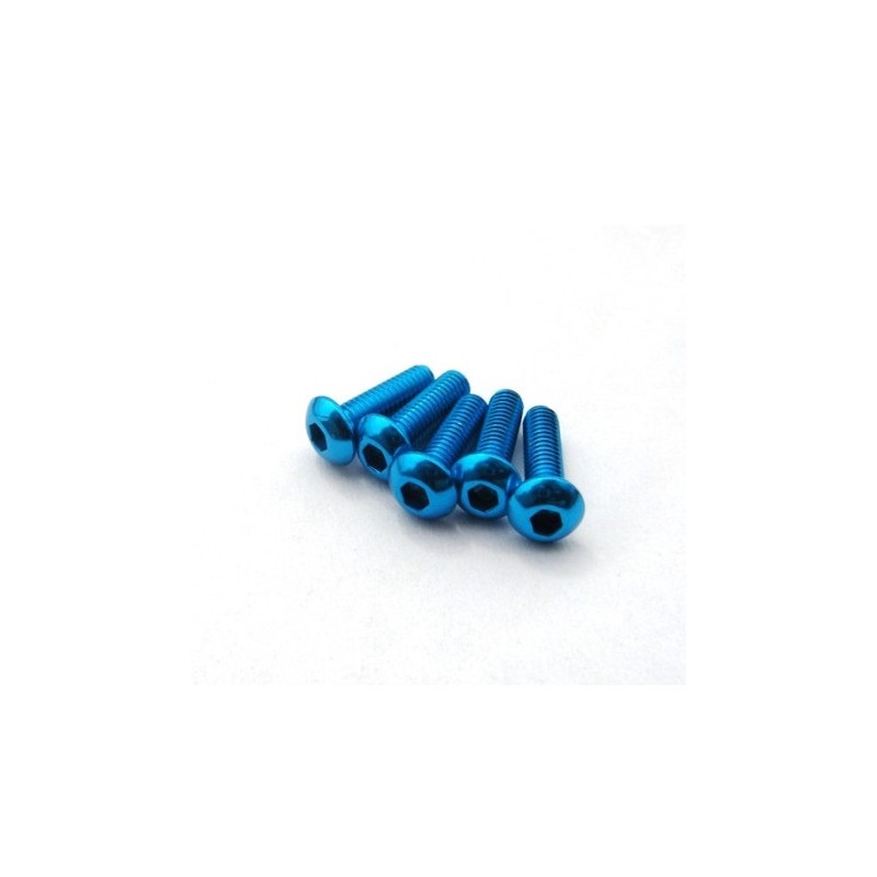 Hiro Seiko M3x12 Alloy Hex Socket Button Head Screw [T-Blue] ( 5 pcs ...