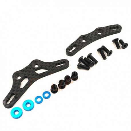YEAH RACING CARBON DAMPER STAY SET FOR TAMIYA M07 TRF SHORT DAMPERS ...