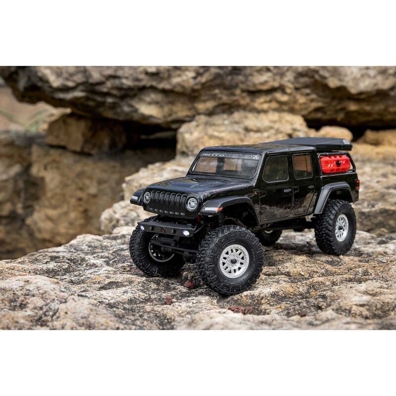 AXIAL 1/24 SCX24 Jeep JT Gladiator 4WD Rock Crawler Brushed RTR, Black ...
