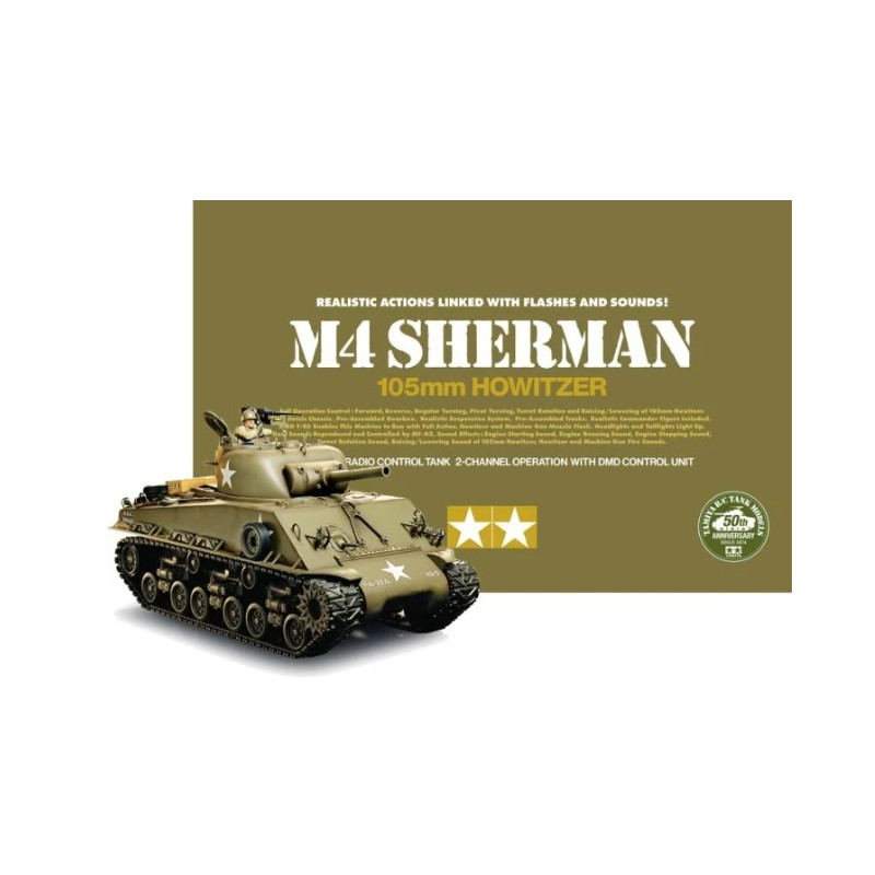 TAMIYA M4 SHERMAN 105MM HOWITZER Full-Option Kit - Tienda RC
